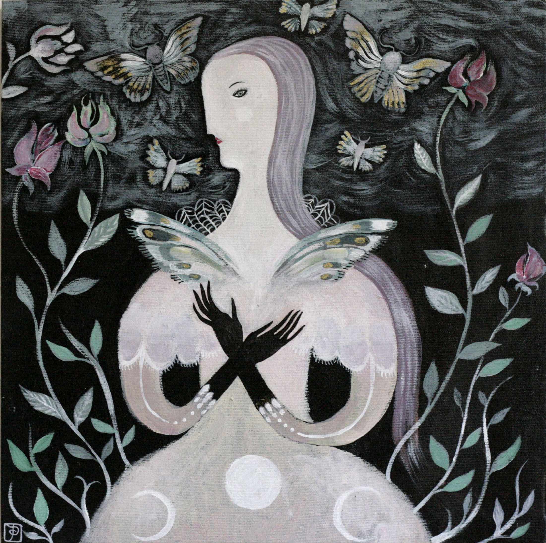 The Moth Fae - Pantovola Textile Art, Art Dolls and Sculptures